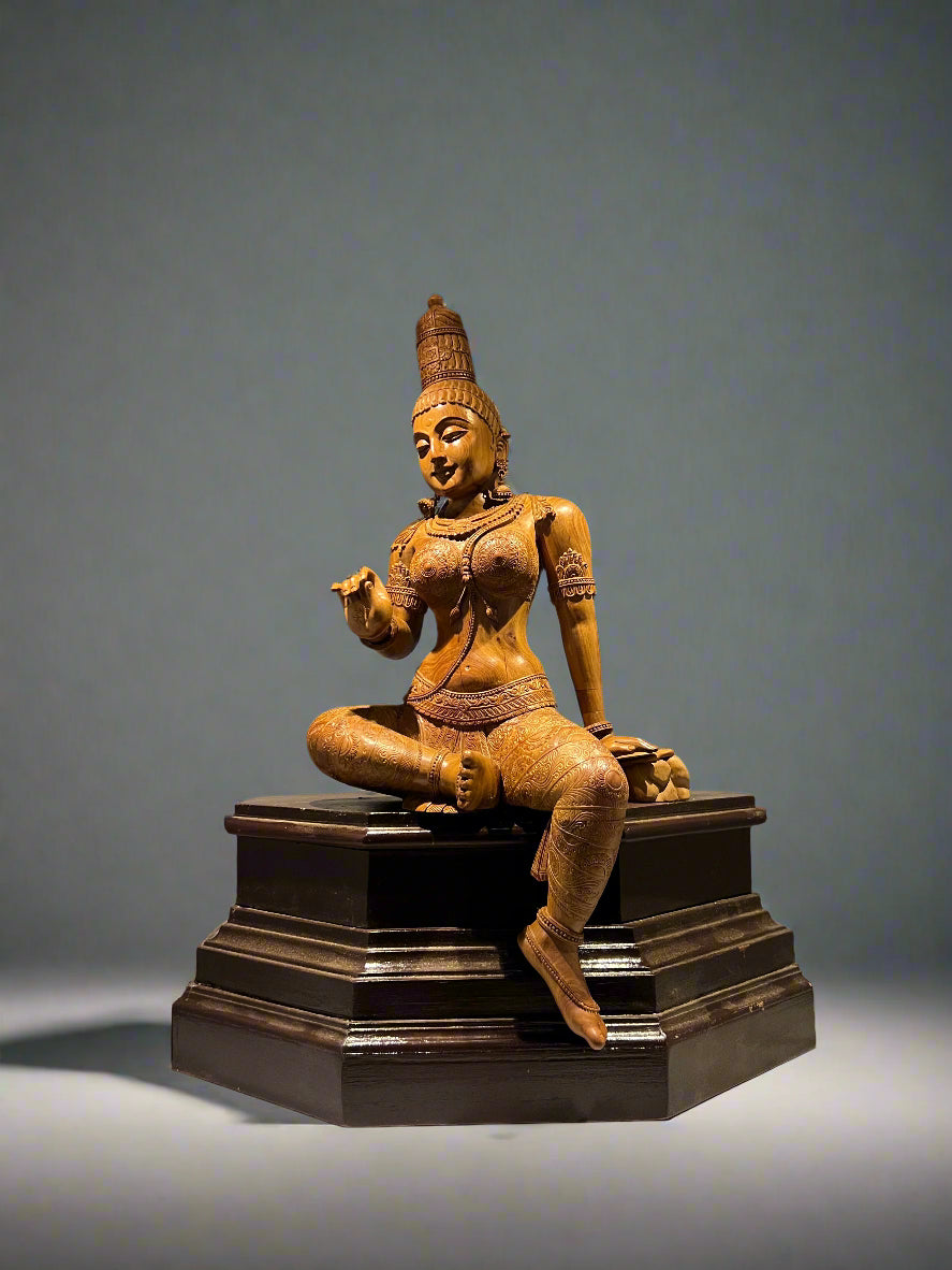 Sandalwood scupture of Devi Uma as Bhogashakti – Malji Arts India ...